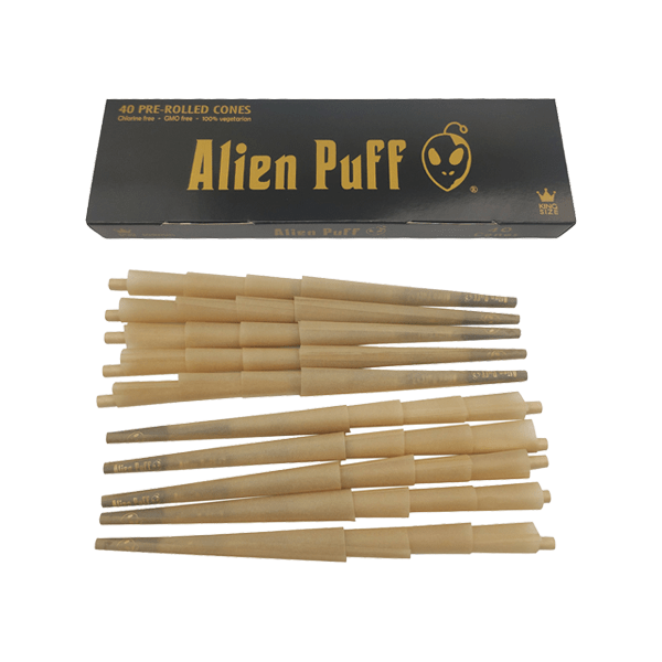 Alien Puff Black & Gold King Size Pre-Rolled 109mm Cones (40 Pack ...